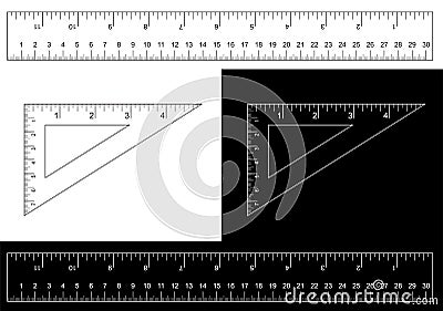 Triangle Ruler Square Set. Plastic School Drafting Drawing Right Angle ...
