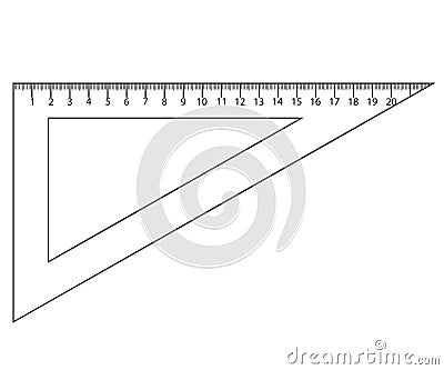 Triangle Rulers And Protractor, Rulers Marked In Centimeters Royalty ...
