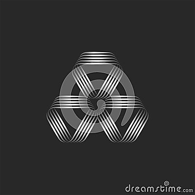 Triangles Logo Geometric Shapes, Creative Linear Pattern Of Thin ...