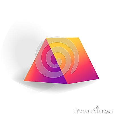 Triangular Prism - One 3D Geometric Shape With Holographic Gradient ...