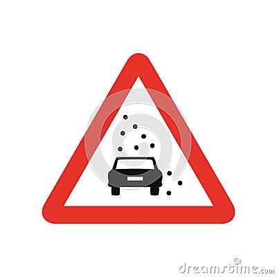 Triangular Traffic Signal In White And Red, Isolated On White ...