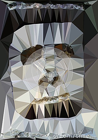 Triangulated Scary Head Cartoon Vector | CartoonDealer.com #77527301