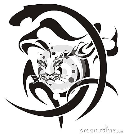 Tribal Snow Leopard Head Symbol Stock Image - Image: 27551391