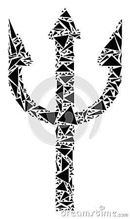 Trident Fork Collage Of Triangles Vector Illustration | CartoonDealer ...