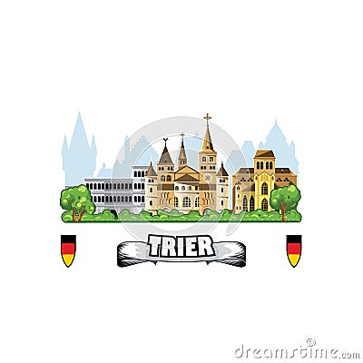 Trier City In Germany, Skyline With Cityscape And Medieval Architecture ...