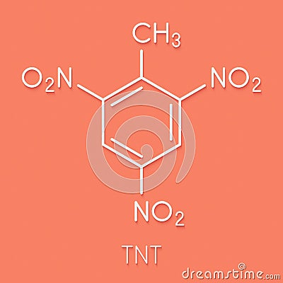 Trinitrotoluene TNT High Explosive Molecule. Skeletal Formula. Stock ...