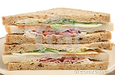 Triple Sandwich With Bacon, Chicken & Cheese Stock Images - Image: 15509594
