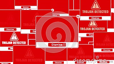 Trojan Detected Alert Warning Error Pop-up Notification Box On Screen ...