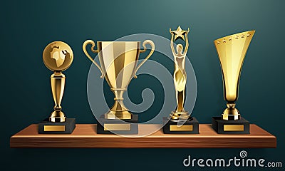 Trophy Frame Realistic Composition Vector Illustration | CartoonDealer ...