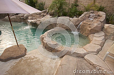 Tropical Custom Pool & Jacuzzi Stock Images - Image: 5740254