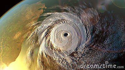 Tropical Cyclone Over the Earth S Surface, 3D Animation. Stock Video ...