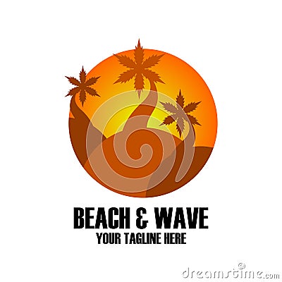 Simple Minimalist Beach Logo Design Isolated Vector Symbol ...