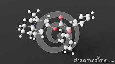 Trospium Molecular Structure, Carboxylic Ester, Ball And Stick 3d Model ...