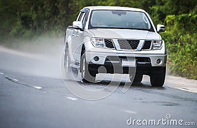 Truck Driving In Rain Stock Photos - Image: 26256143
