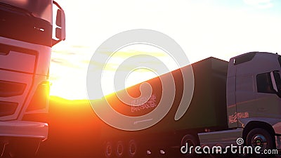 Trucks from Saudi Arabia Loading or Unloading at Warehouse Dock Stock ...