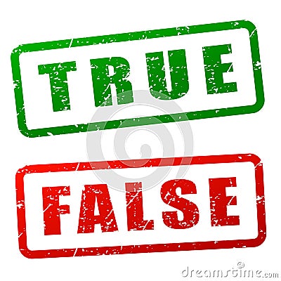 True And False Stamp Design Cartoon Vector | CartoonDealer.com #107666275