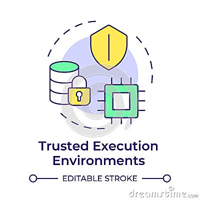 Trusted Execution Environments Multi Color Concept Icon Vector ...