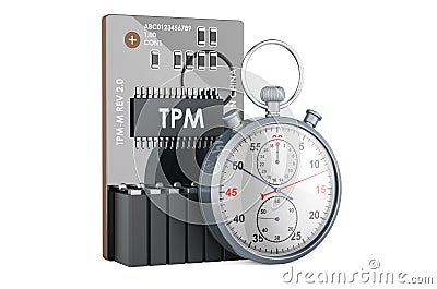 Trusted Platform Module, TPM With Stopwatch. 3D Rendering Royalty-Free ...