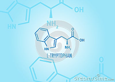 L-Tryptophan Structural Formula On Blue Medical Background With ...