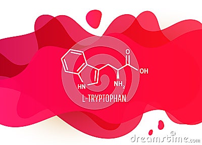 Tryptophan Skeletal Formula And Structure On Red Medical Background ...