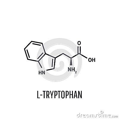 Tryptophan Skeletal Formula And Structure. Vector Illustration On A ...