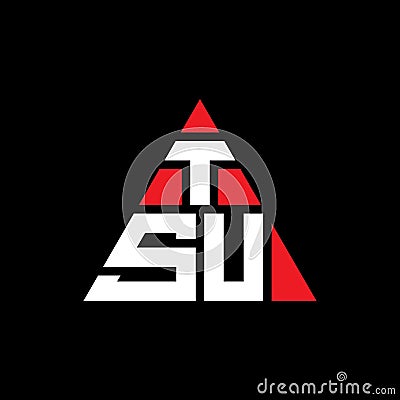 TSU Triangle Letter Logo Design With Triangle Shape. TSU Triangle Logo ...