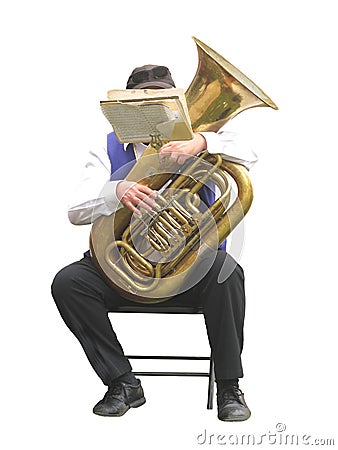 Tuba Player Isolated Royalty Free Stock Image - Image: 20936166
