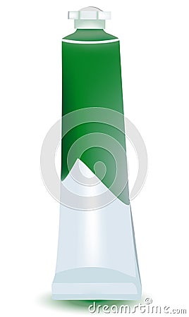 Tube Tempera Green Tube Tempera Green Tube Tempera Green Cartoon Vector ...