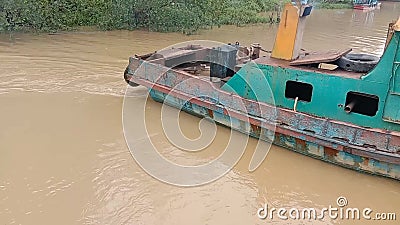 A tug boat pushing a barge stock video. Video of harbor - 256789483
