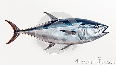 Tuna Fish, Capturing Its Distinct Features Against A Plain White ...