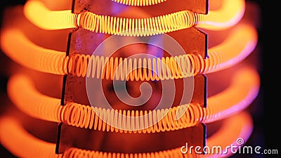 Tungsten Filament of Electric Heater Stock Video - Video of real, coil ...