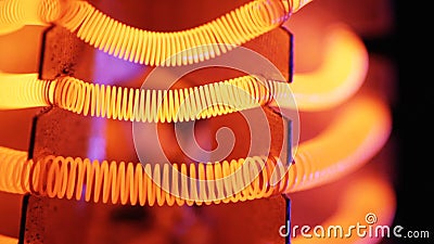 Tungsten Filament of Electric Heater Stock Video - Video of glowing ...