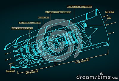 Turbojet Engine Drawings Vector Illustration | CartoonDealer.com #316678590