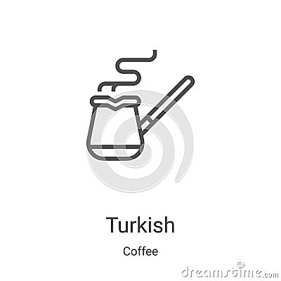 Turkish Icon Vector From Coffee Collection. Thin Line Turkish Outline ...
