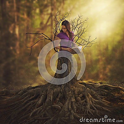 Turning Into A Tree Royalty-Free Stock Image | CartoonDealer.com #69261214
