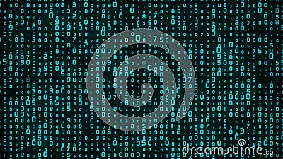 Turquoise Numbers Background. Big Data Digital Stream. Binary Matrix Number Technology ...