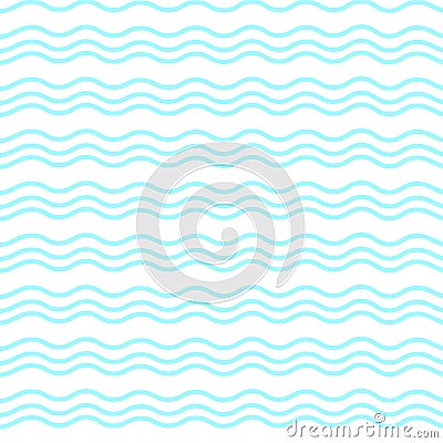 Turquoise Wavy Line Vector Illustration. Geometric Pattern. Seamless ...