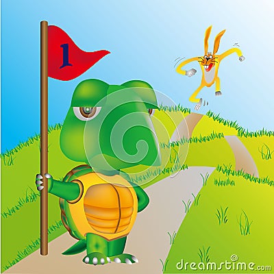 Turtle And Rabbit Royalty Free Stock Images - Image: 10258089