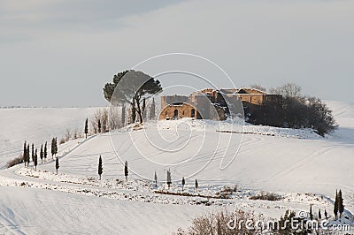 Tuscan Landscape At Winter Royalty Free Stock Images - Image: 23140189