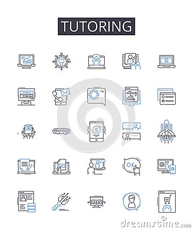 Tutoring Line Icons Collection. Coaching, Mentoring, Advising ...