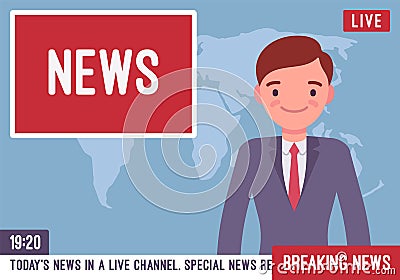 TV News Anchorman Cartoon Vector | CartoonDealer.com #210014879