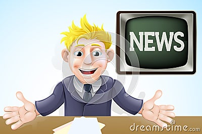 TV Newscaster Cartoon Royalty Free Stock Photos - Image: 30663018