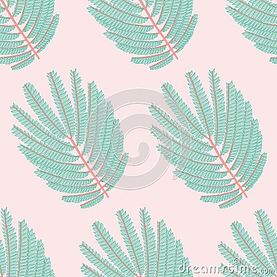 Vector Twice-Pinnate Leaf Seamless Pattern Background | CartoonDealer ...
