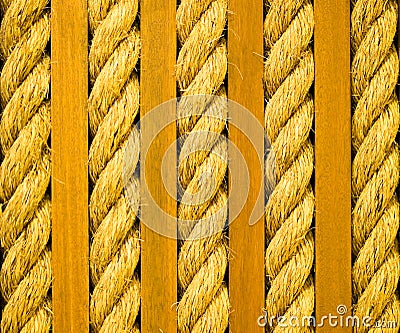 Twisted Rope And Wooden Planks Stock Photo - Image: 3828410