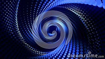 Twisted Tunnel from Dots. Abstract Technology Loop Animation Stock ...