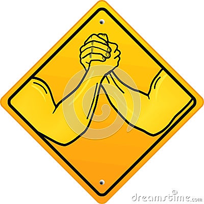Two Arms In Armwrestling Cartoon Vector | CartoonDealer.com #14704657