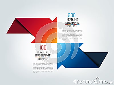 Two Arrows In Opposite Direction Infographic, Chart, Scheme, Diagram ...