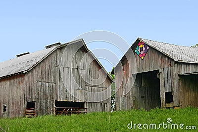 Two Quilt Barns stock image. Image of cold, craft, history - 17631817
