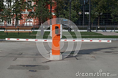 Two Barriers For Entry And Exit From Street Parking Stock Photography ...