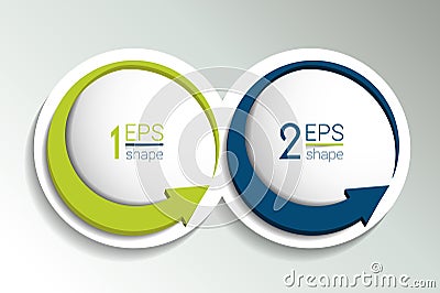 Two Business Elements Banner, Template. 2 Steps Design, Chart ...
